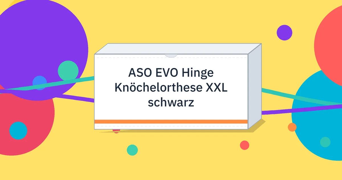 Symbolbild: Packung mit der Aufschrift ASO EVO Hinge Knöchelorthese XXL schwarz (PZN 11557958) – Verfügbarkeit und Bezug in Apotheken in Frankfurt am Main