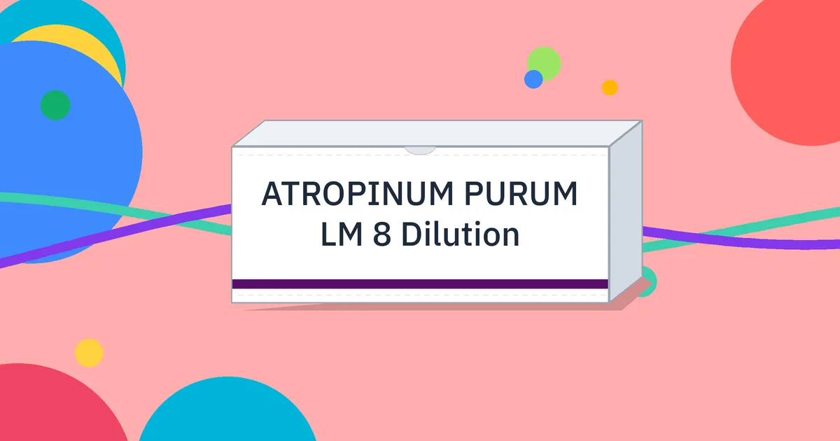 Symbolbild: Packung mit der Aufschrift ATROPINUM PURUM LM 8 Dilution (PZN 12782427) – Verfügbarkeit und Bezug in Apotheken in Frankfurt am Main