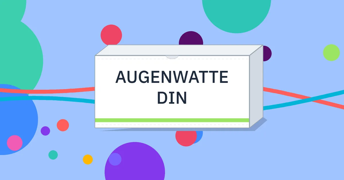 Symbolbild: Packung mit der Aufschrift AUGENWATTE DIN (PZN 01721931) – Verfügbarkeit und Bezug in Apotheken in Frankfurt am Main