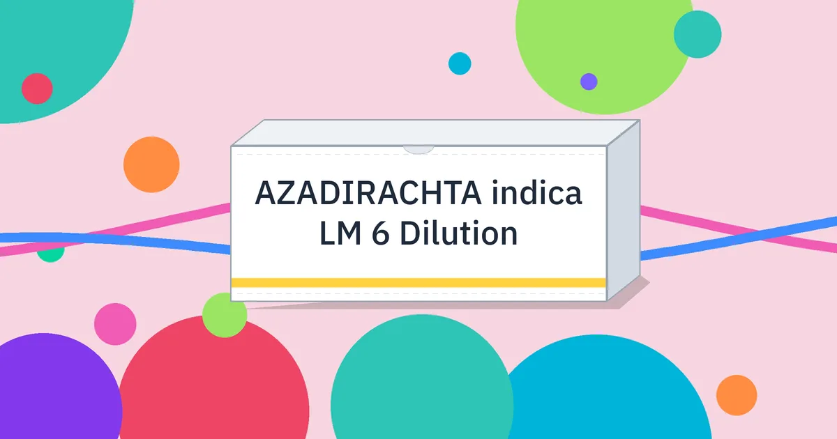 Symbolbild: Packung mit der Aufschrift AZADIRACHTA indica LM 6 Dilution (PZN 13374707) – Verfügbarkeit und Bezug in Apotheken in Frankfurt am Main
