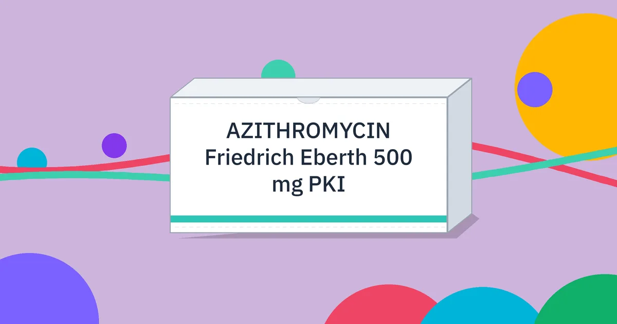 Symbolbild: Packung mit der Aufschrift AZITHROMYCIN Friedrich Eberth 500 mg PKI (PZN 16010331) – Verfügbarkeit und Bezug in Apotheken in Frankfurt am Main