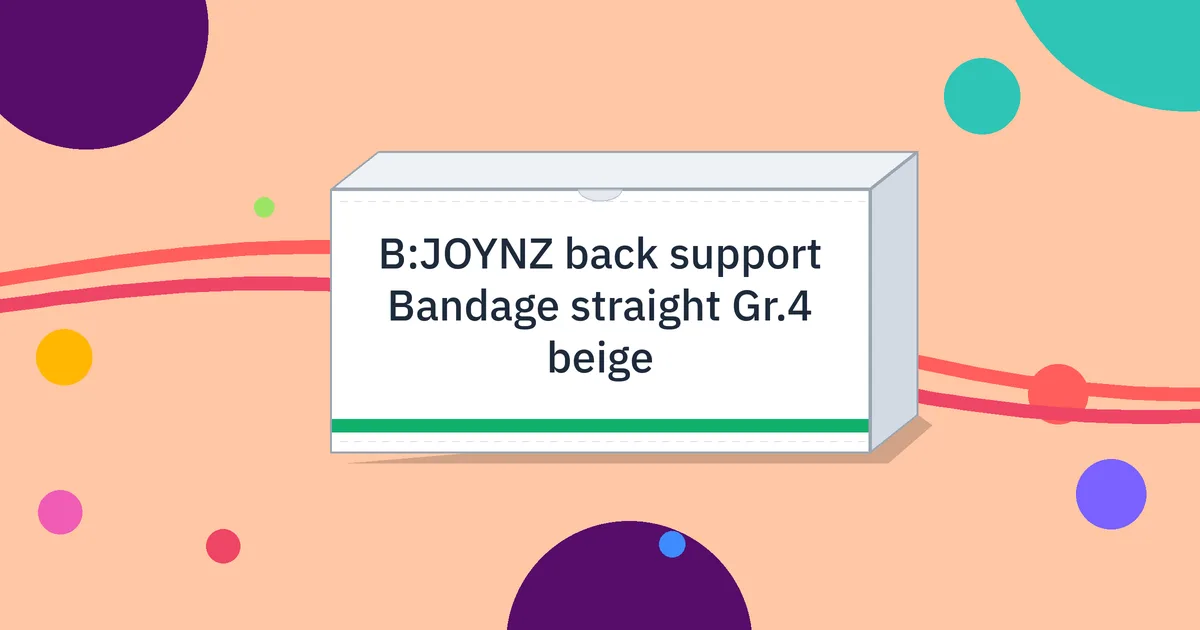Symbolbild: Packung mit der Aufschrift B:JOYNZ back support Bandage straight Gr.4 beige (PZN 20521971) – Verfügbarkeit und Bezug in Apotheken in Frankfurt am Main