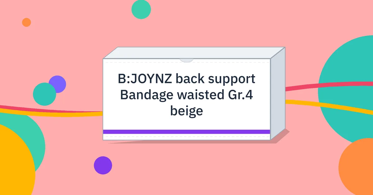 Symbolbild: Packung mit der Aufschrift B:JOYNZ back support Bandage waisted Gr.4 beige (PZN 20522054) – Verfügbarkeit und Bezug in Apotheken in Frankfurt am Main