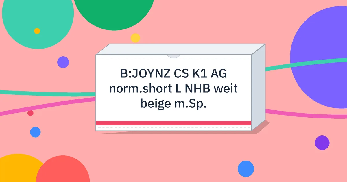 Symbolbild: Packung mit der Aufschrift B:JOYNZ CS K1 AG norm.short L NHB weit beige m.Sp. (PZN 20535364) – Verfügbarkeit und Bezug in Apotheken in Frankfurt am Main