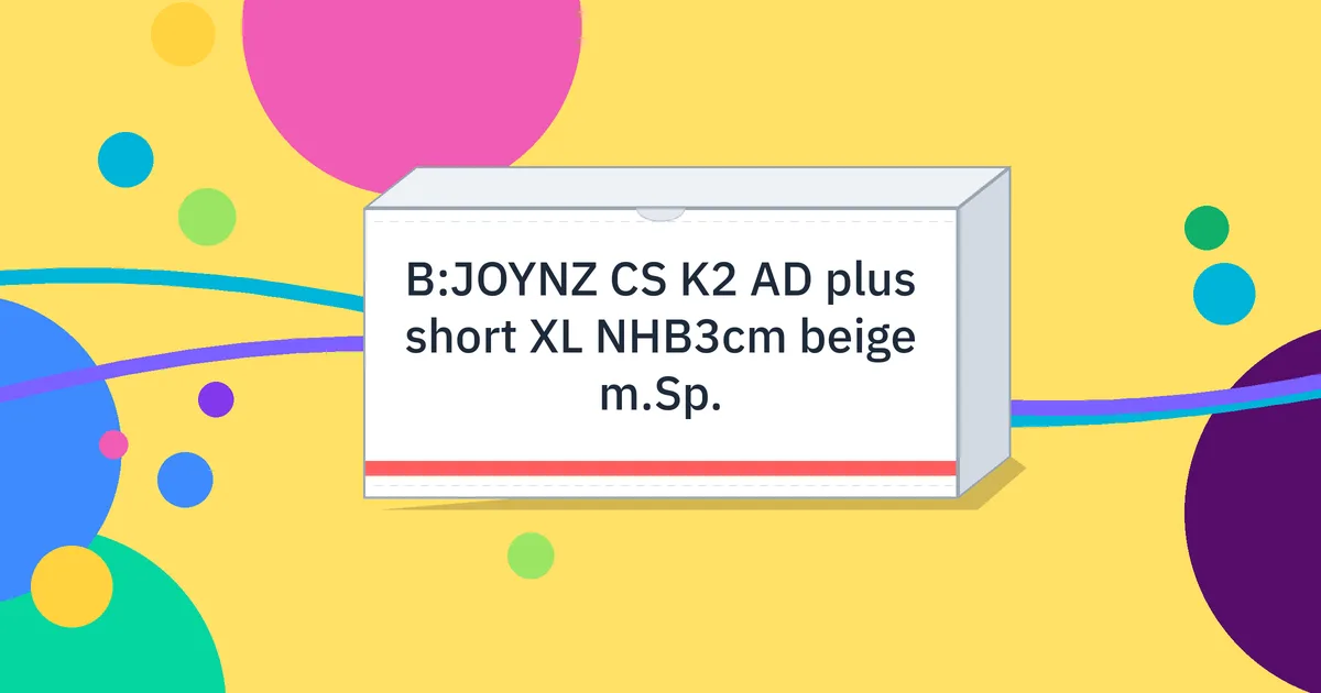 Symbolbild: Packung mit der Aufschrift B:JOYNZ CS K2 AD plus short XL NHB3cm beige m.Sp. (PZN 20530237) – Verfügbarkeit und Bezug in Apotheken in Frankfurt am Main
