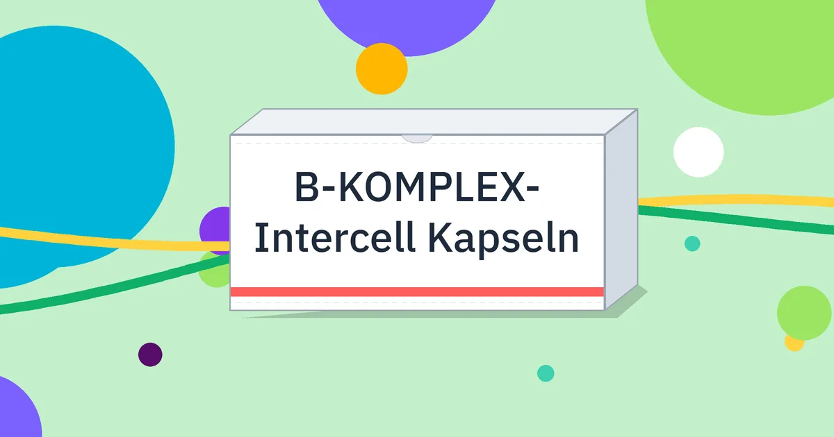 Symbolbild: Packung mit der Aufschrift B-KOMPLEX-Intercell Kapseln (PZN 10400143) – Verfügbarkeit und Bezug in Apotheken in Frankfurt am Main