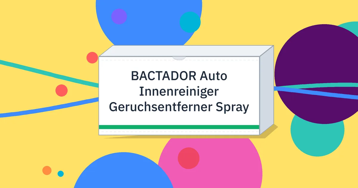 Symbolbild: Packung mit der Aufschrift BACTADOR Auto Innenreiniger Geruchsentferner Spray (PZN 19133146) – Verfügbarkeit und Bezug in Apotheken in Frankfurt am Main