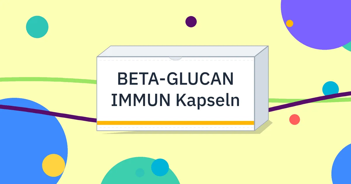 Symbolbild: Packung mit der Aufschrift BETA-GLUCAN IMMUN Kapseln (PZN 20340212) – Verfügbarkeit und Bezug in Apotheken in Frankfurt am Main