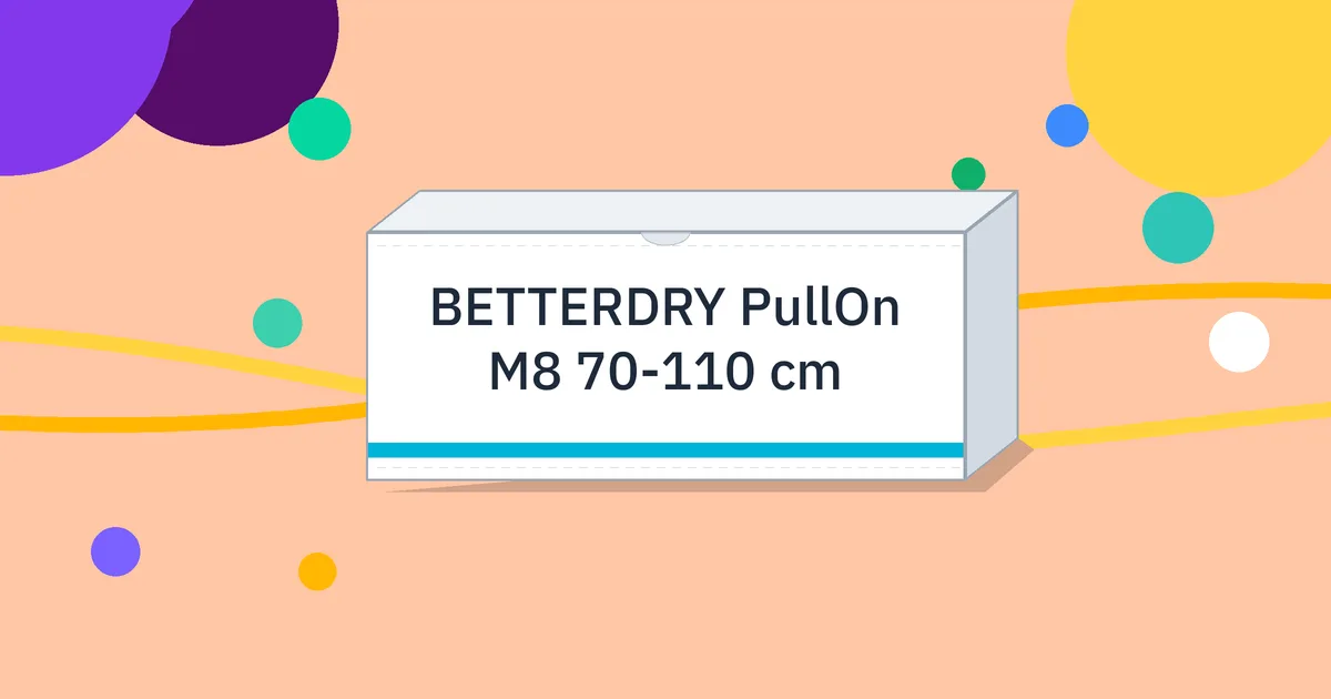Symbolbild: Packung mit der Aufschrift BETTERDRY PullOn M8 70-110 cm (PZN 17313068) – Verfügbarkeit und Bezug in Apotheken in Frankfurt am Main