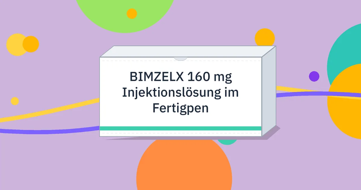 Symbolbild: Packung mit der Aufschrift BIMZELX 160 mg Injektionslösung im Fertigpen (PZN 19511329) – Verfügbarkeit und Bezug in Apotheken in Frankfurt am Main