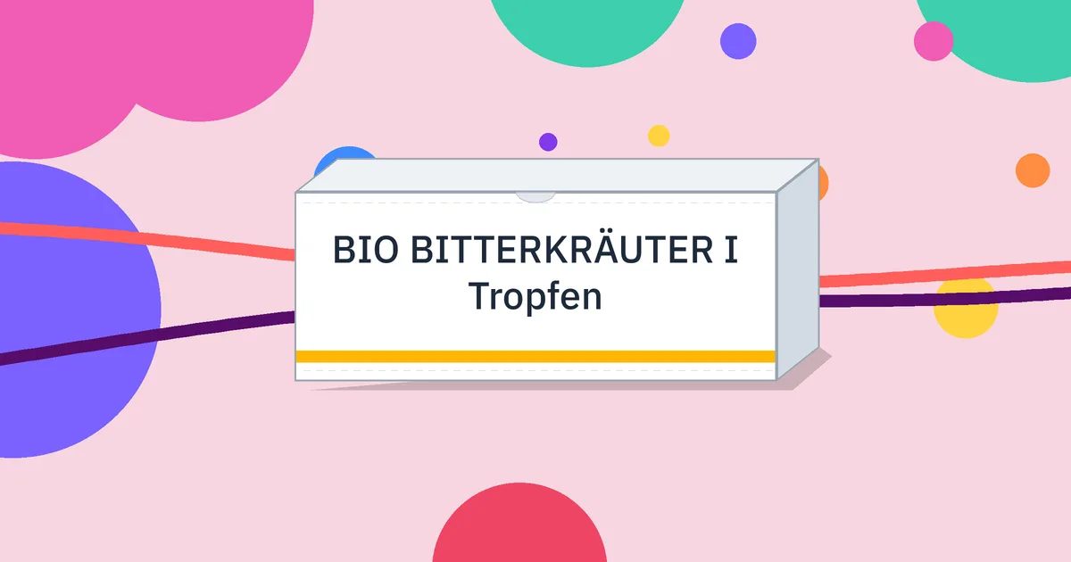 Symbolbild: Packung mit der Aufschrift BIO BITTERKRÄUTER I Tropfen (PZN 19184959) – Verfügbarkeit und Bezug in Apotheken in Frankfurt am Main