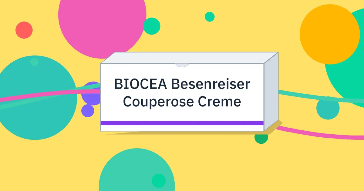 Symbolbild: Packung mit der Aufschrift BIOCEA Besenreiser Couperose Creme (PZN 06144415) – Verfügbarkeit und Bezug in Apotheken in Frankfurt am Main