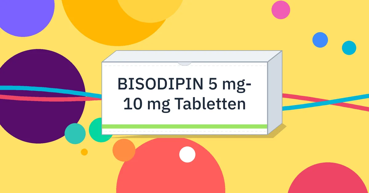 Symbolbild: Packung mit der Aufschrift BISODIPIN 5 mg-10 mg Tabletten (PZN 12020841) – Verfügbarkeit und Bezug in Apotheken in Frankfurt am Main
