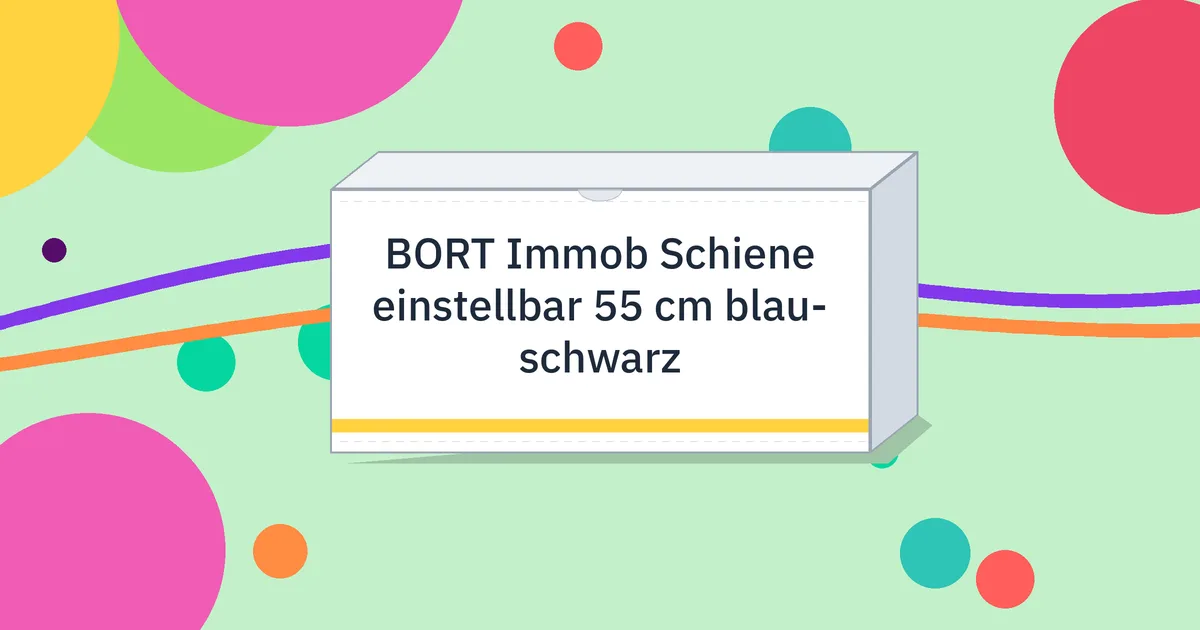 Symbolbild: Packung mit der Aufschrift BORT Immob Schiene einstellbar 55 cm blau-schwarz (PZN 13424552) – Verfügbarkeit und Bezug in Apotheken in Frankfurt am Main