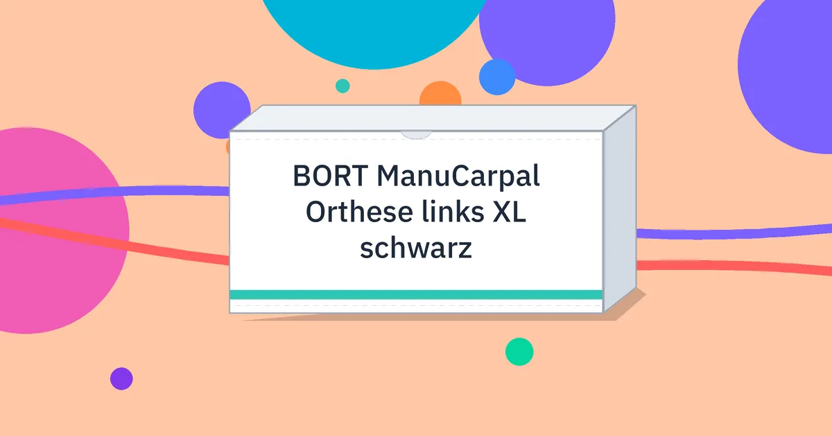 Symbolbild: Packung mit der Aufschrift BORT ManuCarpal Orthese links XL schwarz (PZN 06156565) – Verfügbarkeit und Bezug in Apotheken in Frankfurt am Main
