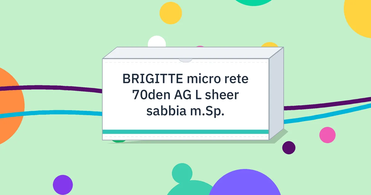 Symbolbild: Packung mit der Aufschrift BRIGITTE micro rete 70den AG L sheer sabbia m.Sp. (PZN 16183020) – Verfügbarkeit und Bezug in Apotheken in Frankfurt am Main