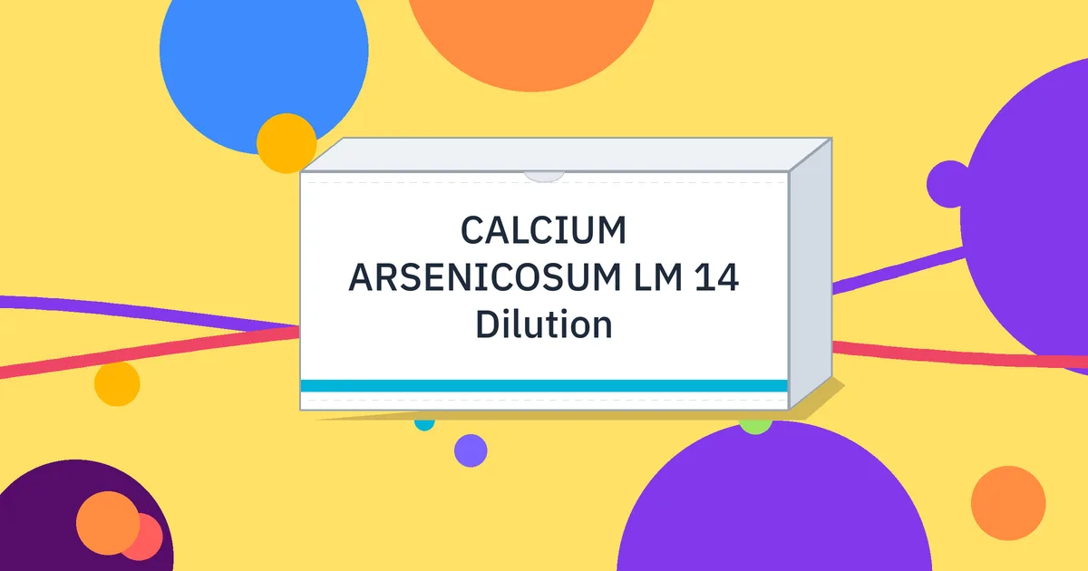 Symbolbild: Packung mit der Aufschrift CALCIUM ARSENICOSUM LM 14 Dilution (PZN 12800013) – Verfügbarkeit und Bezug in Apotheken in Frankfurt am Main