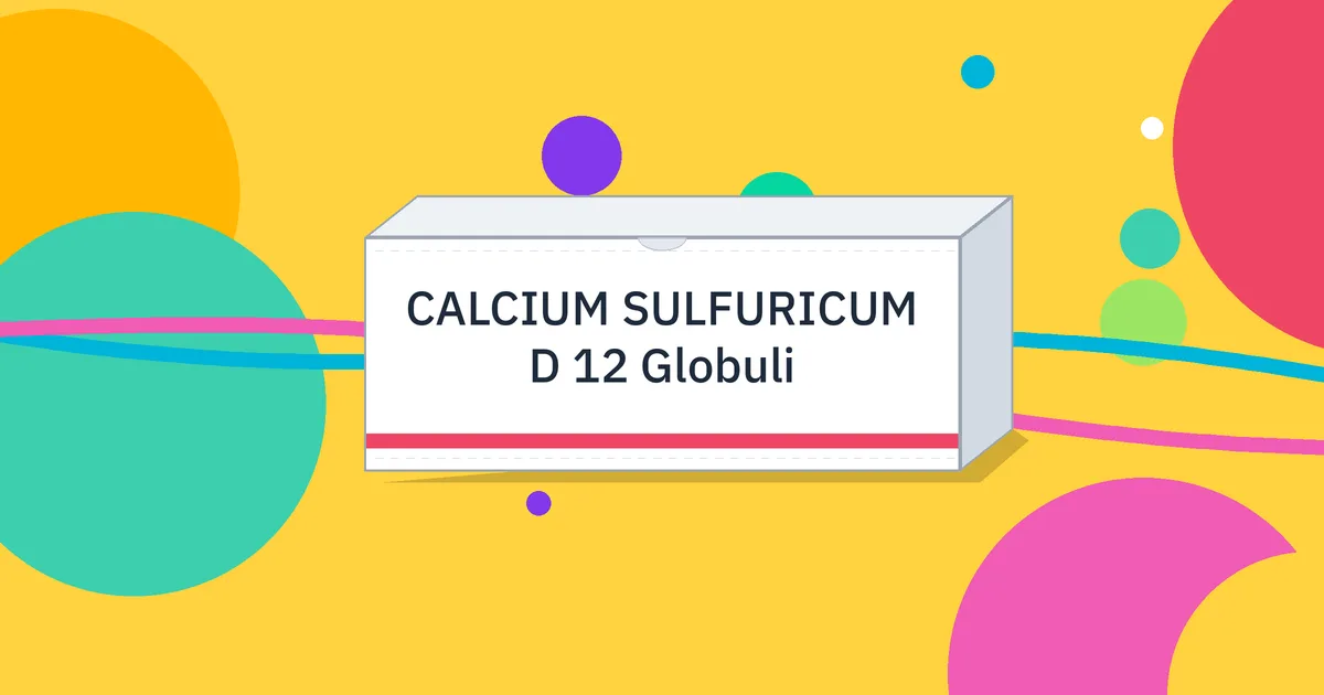 Symbolbild: Packung mit der Aufschrift CALCIUM SULFURICUM D 12 Globuli (PZN 04209820) – Verfügbarkeit und Bezug in Apotheken in Frankfurt am Main