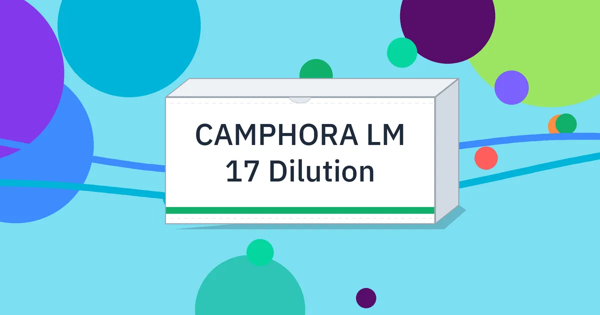 Symbolbild: Packung mit der Aufschrift CAMPHORA LM 17 Dilution (PZN 12807831) – Verfügbarkeit und Bezug in Apotheken in Frankfurt am Main