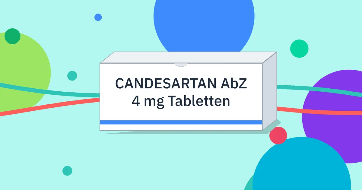 Symbolbild: Packung mit der Aufschrift CANDESARTAN AbZ 4 mg Tabletten (PZN 09074922) – Verfügbarkeit und Bezug in Apotheken in Frankfurt am Main