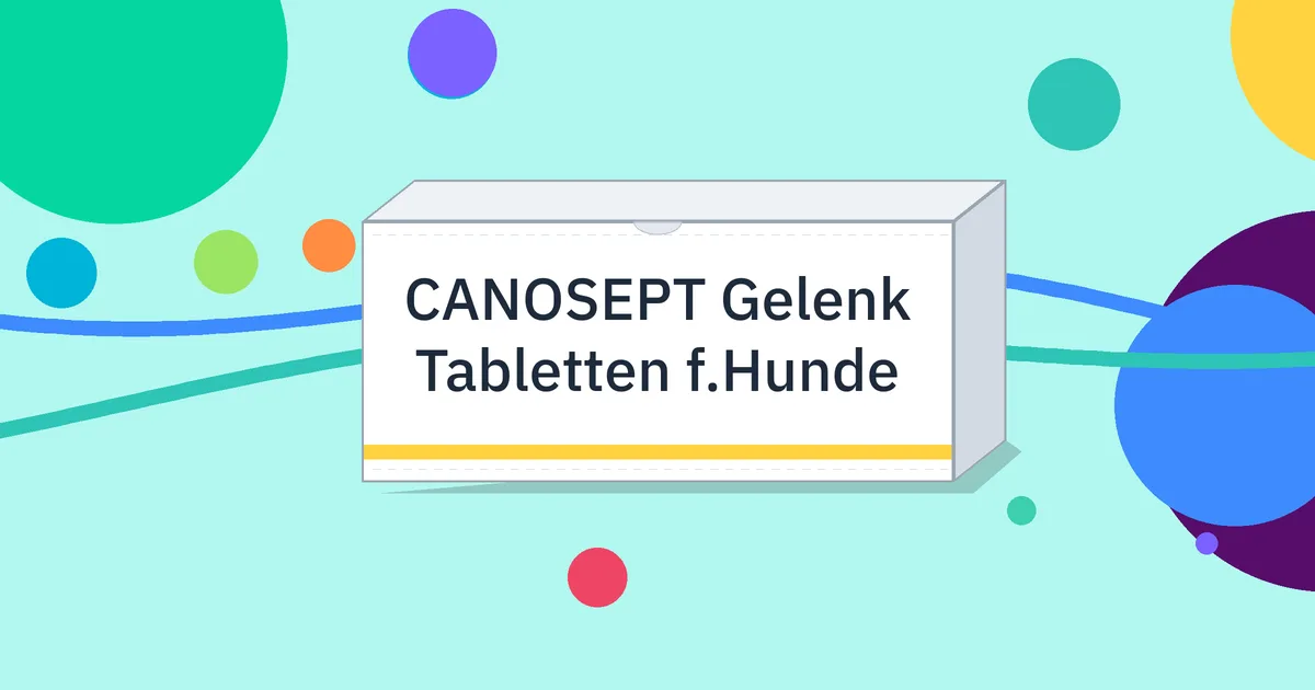 Symbolbild: Packung mit der Aufschrift CANOSEPT Gelenk Tabletten f.Hunde (PZN 19117271) – Verfügbarkeit und Bezug in Apotheken in Frankfurt am Main