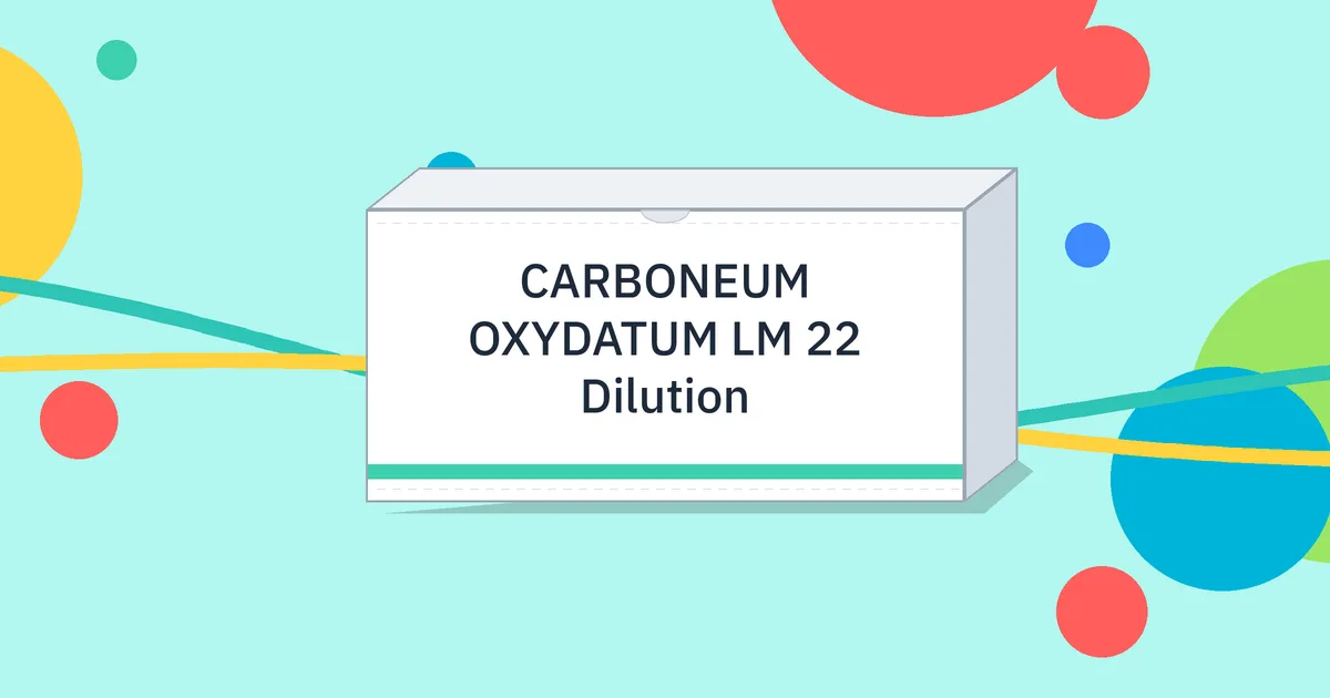 Symbolbild: Packung mit der Aufschrift CARBONEUM OXYDATUM LM 22 Dilution (PZN 13428797) – Verfügbarkeit und Bezug in Apotheken in Frankfurt am Main