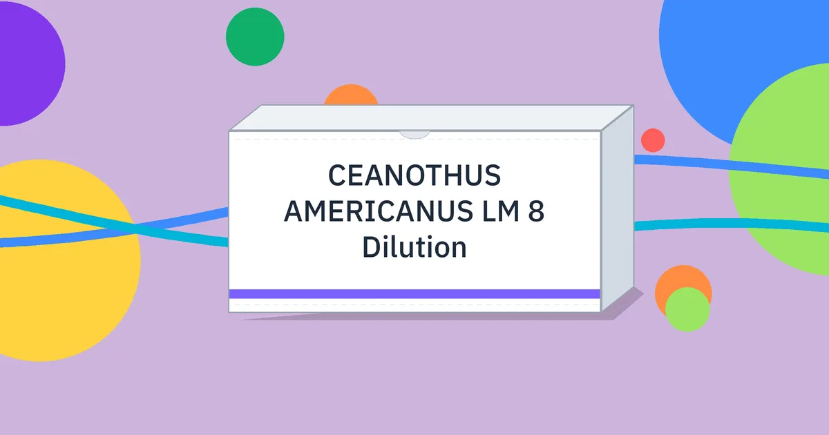 Symbolbild: Packung mit der Aufschrift CEANOTHUS AMERICANUS LM 8 Dilution (PZN 13435159) – Verfügbarkeit und Bezug in Apotheken in Frankfurt am Main