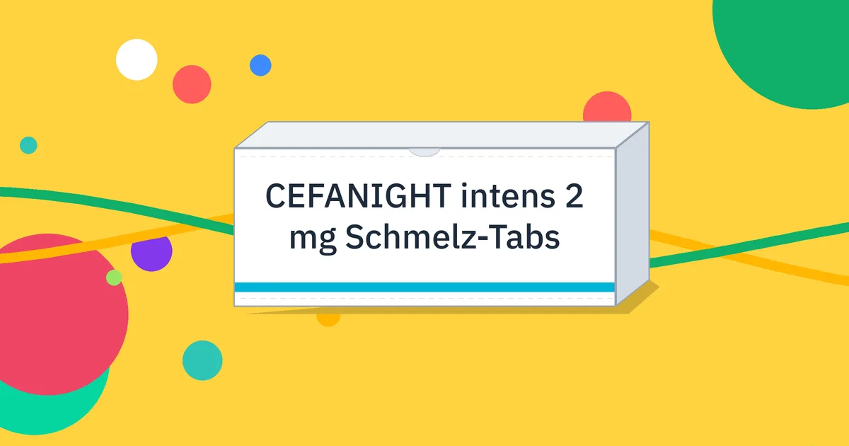 Symbolbild: Packung mit der Aufschrift CEFANIGHT intens 2 mg Schmelz-Tabs (PZN 17544371) – Verfügbarkeit und Bezug in Apotheken in Frankfurt am Main