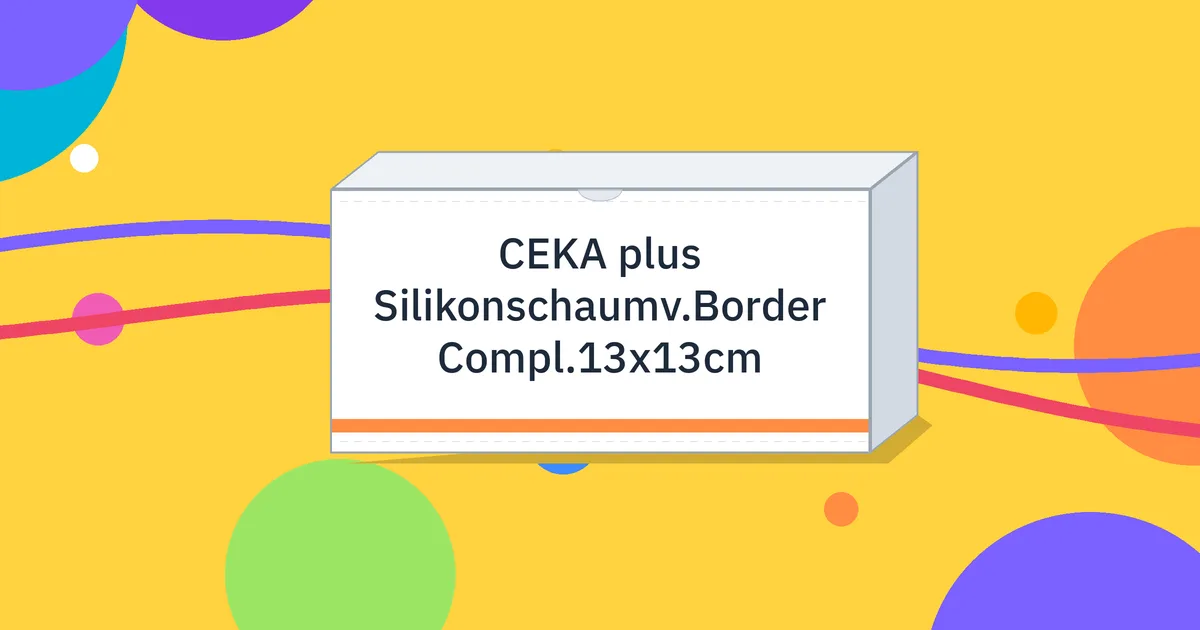 Symbolbild: Packung mit der Aufschrift CEKA plus Silikonschaumv.Border Compl.13x13cm (PZN 20378427) – Verfügbarkeit und Bezug in Apotheken in Frankfurt am Main