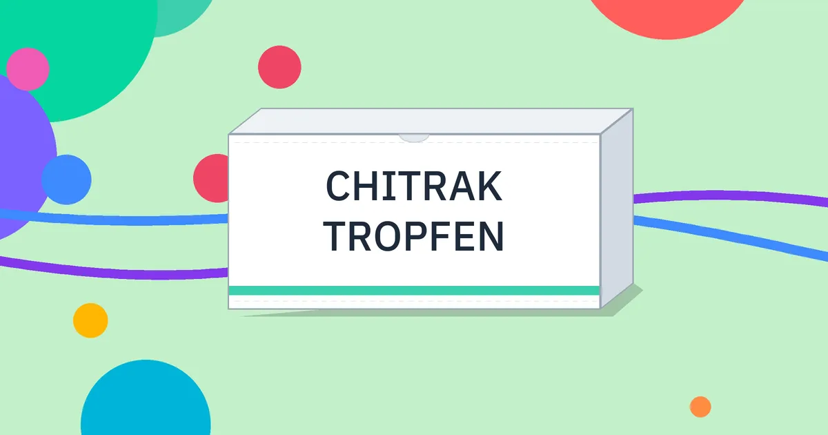 Symbolbild: Packung mit der Aufschrift CHITRAK TROPFEN (PZN 15230711) – Verfügbarkeit und Bezug in Apotheken in Frankfurt am Main
