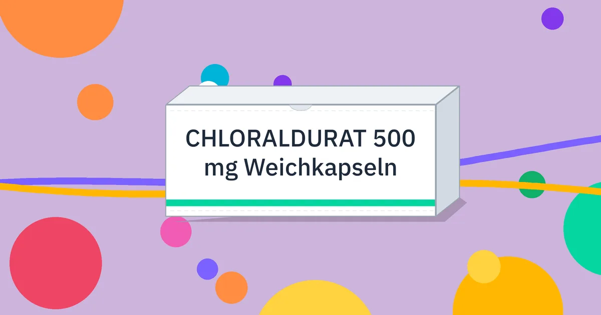 Symbolbild: Packung mit der Aufschrift CHLORALDURAT 500 mg Weichkapseln (PZN 20921920) – Verfügbarkeit und Bezug in Apotheken in Frankfurt am Main