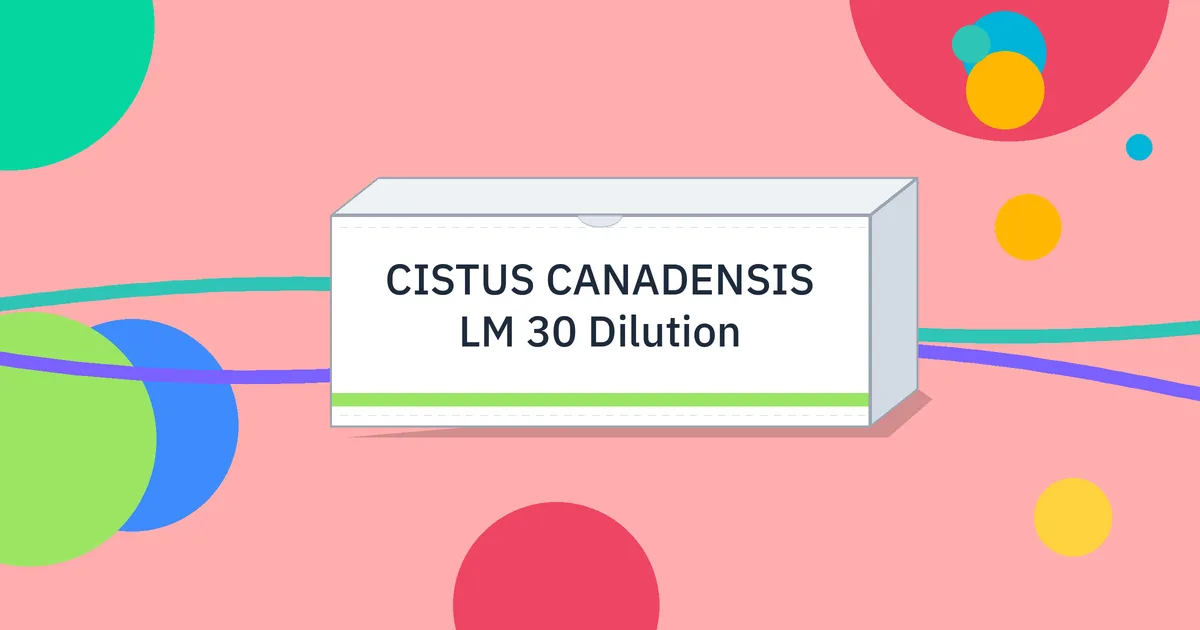 Symbolbild: Packung mit der Aufschrift CISTUS CANADENSIS LM 30 Dilution (PZN 12821512) – Verfügbarkeit und Bezug in Apotheken in Frankfurt am Main