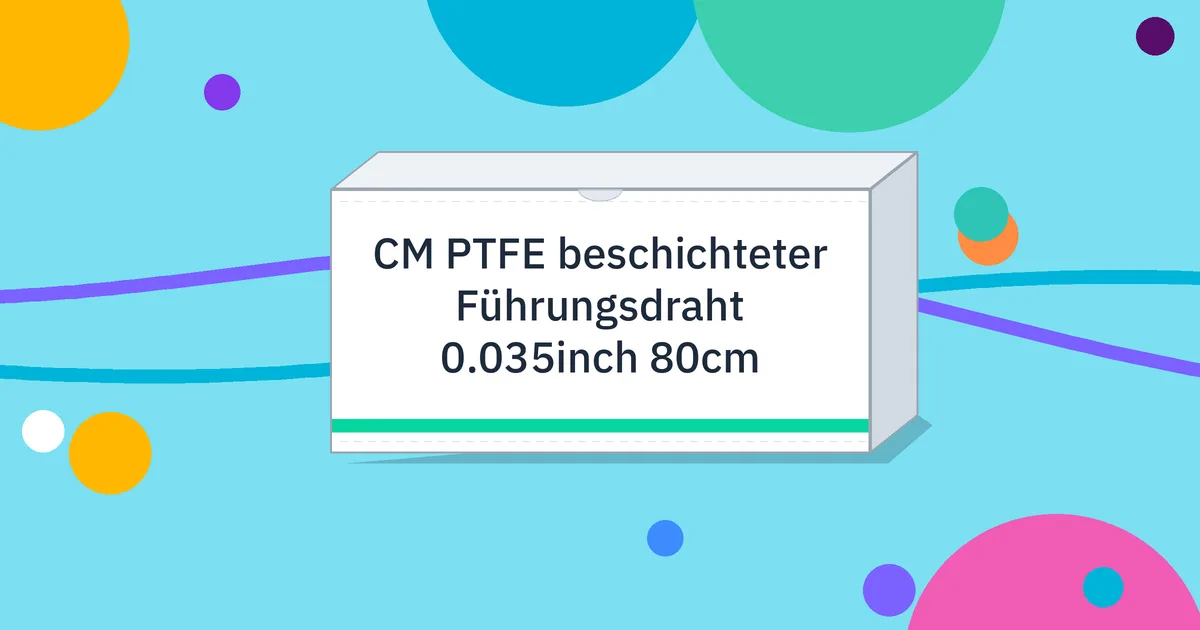 Symbolbild: Packung mit der Aufschrift CM PTFE beschichteter Führungsdraht 0.035inch 80cm (PZN 18050168) – Verfügbarkeit und Bezug in Apotheken in Frankfurt am Main