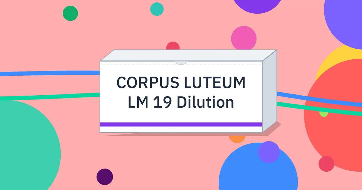 Symbolbild: Packung mit der Aufschrift CORPUS LUTEUM LM 19 Dilution (PZN 12834934) – Verfügbarkeit und Bezug in Apotheken in Frankfurt am Main