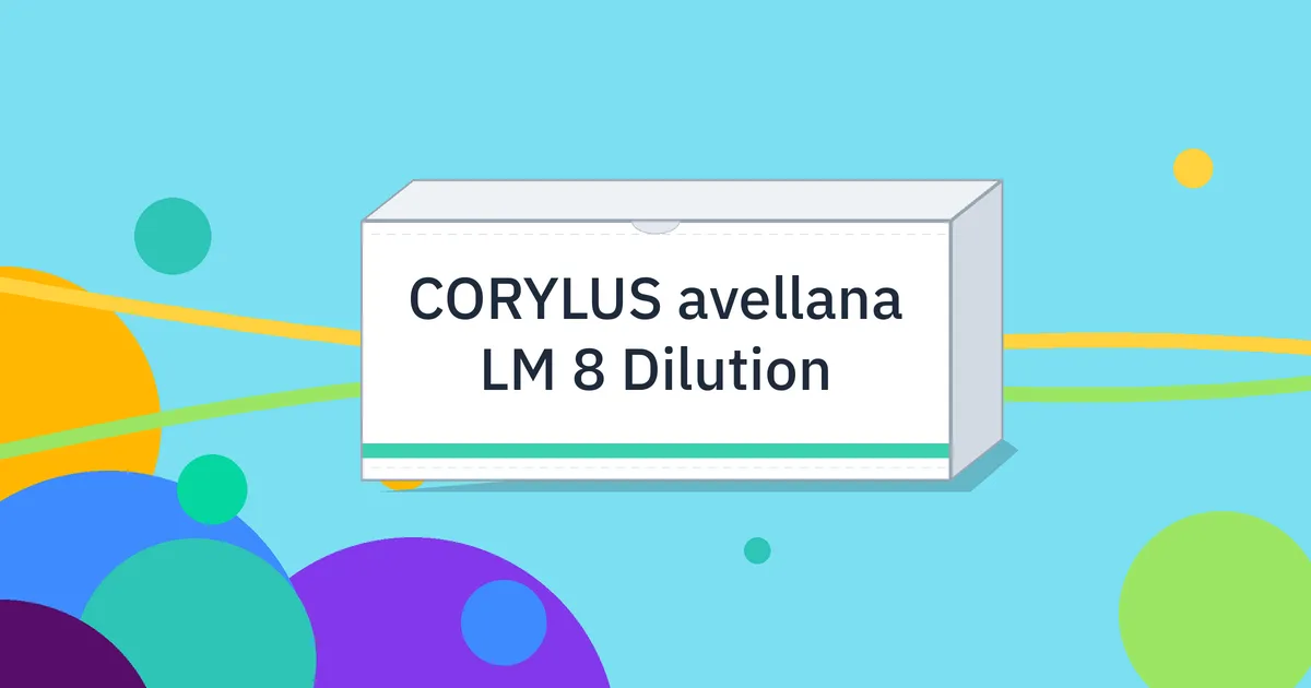 Symbolbild: Packung mit der Aufschrift CORYLUS avellana LM 8 Dilution (PZN 13454406) – Verfügbarkeit und Bezug in Apotheken in Frankfurt am Main