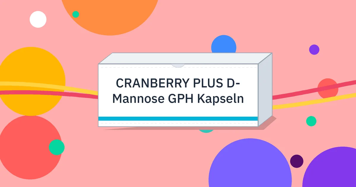 Symbolbild: Packung mit der Aufschrift CRANBERRY PLUS D-Mannose GPH Kapseln (PZN 15657102) – Verfügbarkeit und Bezug in Apotheken in Frankfurt am Main