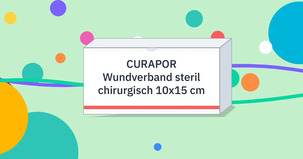 Symbolbild: Packung mit der Aufschrift CURAPOR Wundverband steril chirurgisch 10x15 cm (PZN 20892041) – Verfügbarkeit und Bezug in Apotheken in Frankfurt am Main
