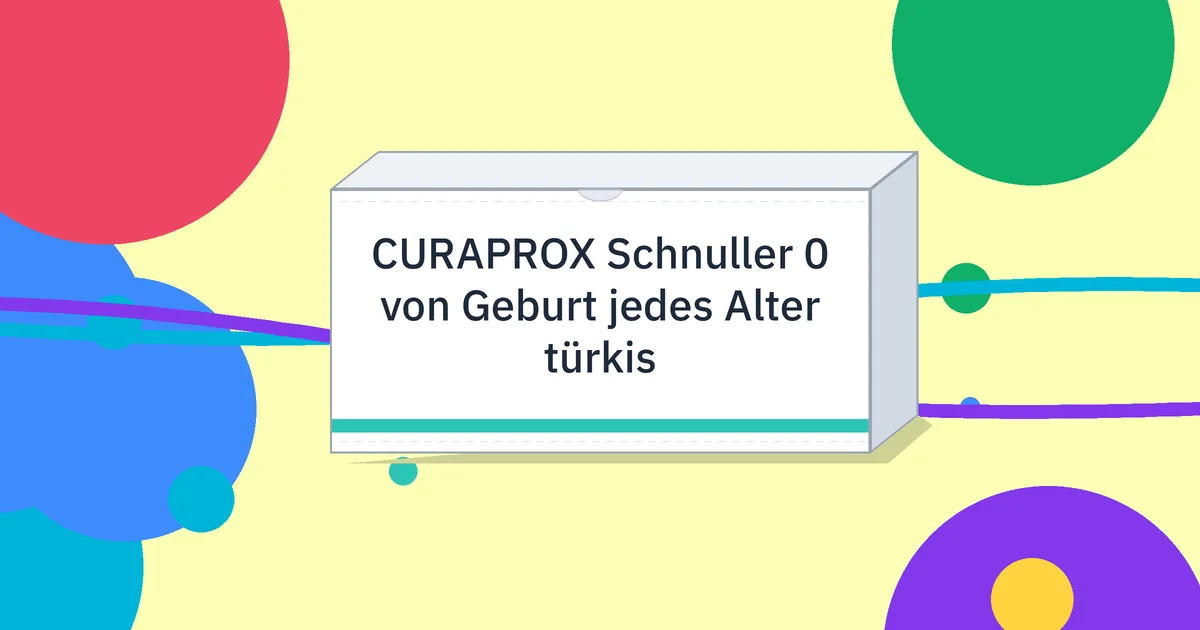 Symbolbild: Packung mit der Aufschrift CURAPROX Schnuller 0 von Geburt jedes Alter türkis (PZN 19119620) – Verfügbarkeit und Bezug in Apotheken in Frankfurt am Main