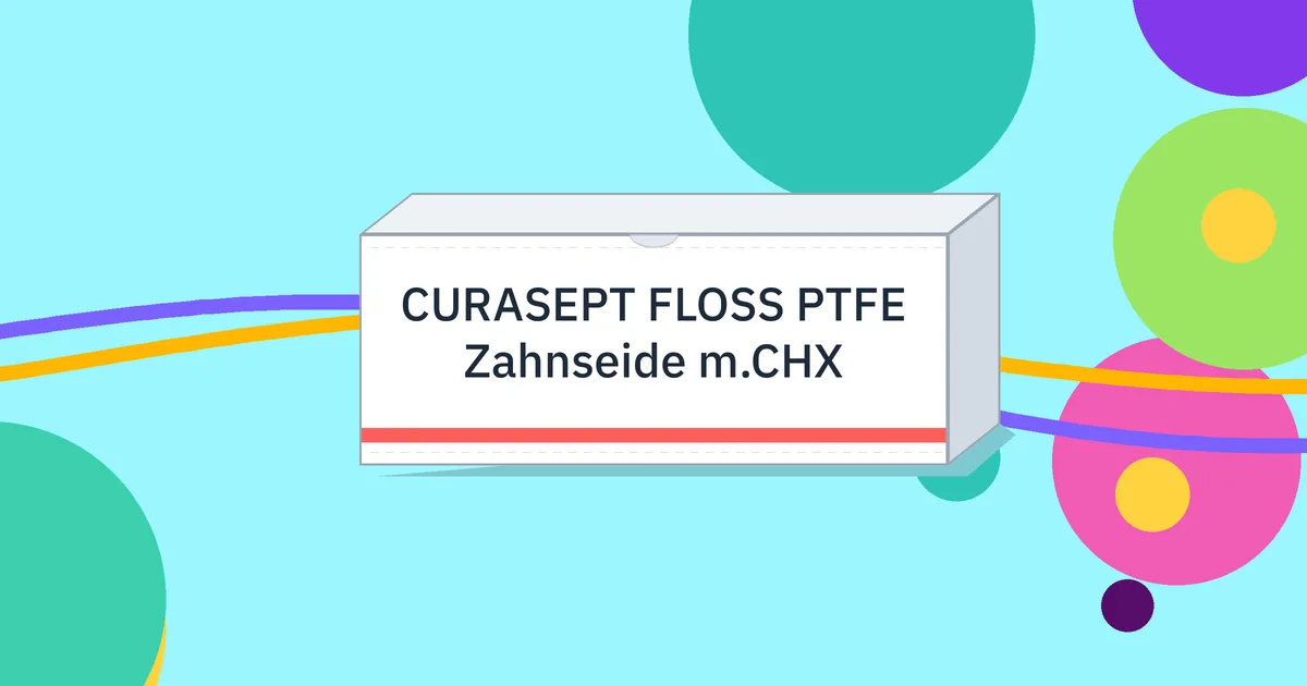 Symbolbild: Packung mit der Aufschrift CURASEPT FLOSS PTFE Zahnseide m.CHX (PZN 18680308) – Verfügbarkeit und Bezug in Apotheken in Frankfurt am Main
