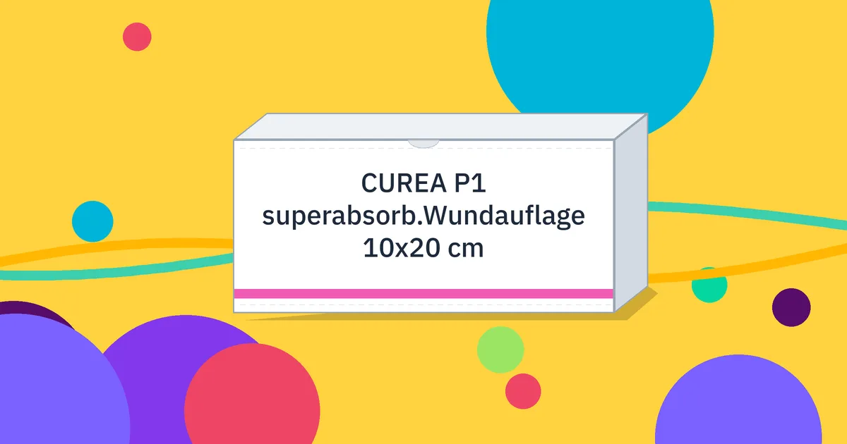 Symbolbild: Packung mit der Aufschrift CUREA P1 superabsorb.Wundauflage 10x20 cm (PZN 16005436) – Verfügbarkeit und Bezug in Apotheken in Frankfurt am Main