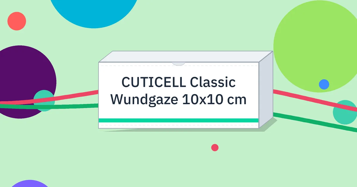 Symbolbild: Packung mit der Aufschrift CUTICELL Classic Wundgaze 10x10 cm (PZN 17451273) – Verfügbarkeit und Bezug in Apotheken in Frankfurt am Main