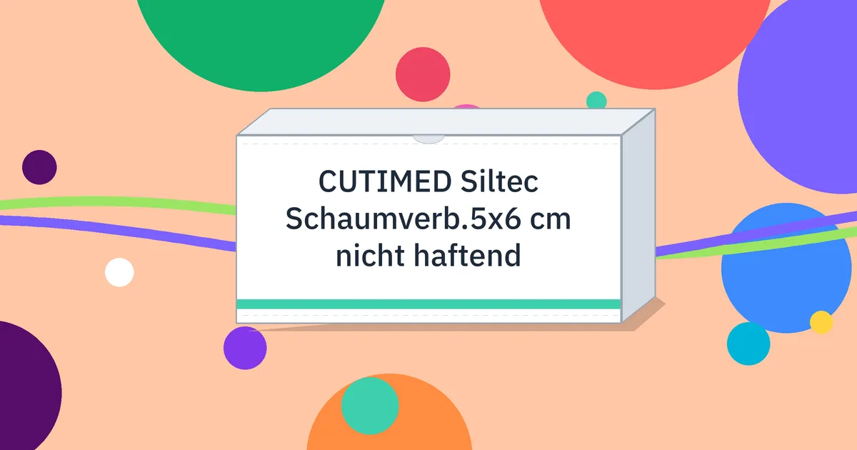 Symbolbild: Packung mit der Aufschrift CUTIMED Siltec Schaumverb.5x6 cm nicht haftend (PZN 12655195) – Verfügbarkeit und Bezug in Apotheken in Frankfurt am Main