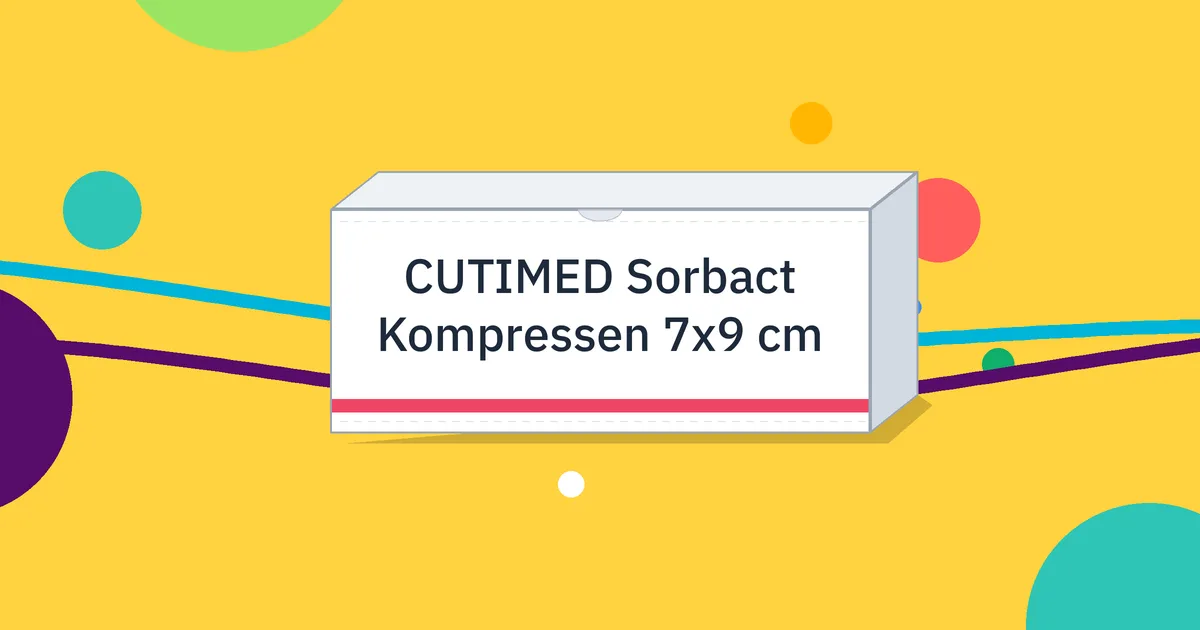 Symbolbild: Packung mit der Aufschrift CUTIMED Sorbact Kompressen 7x9 cm (PZN 19347203) – Verfügbarkeit und Bezug in Apotheken in Frankfurt am Main