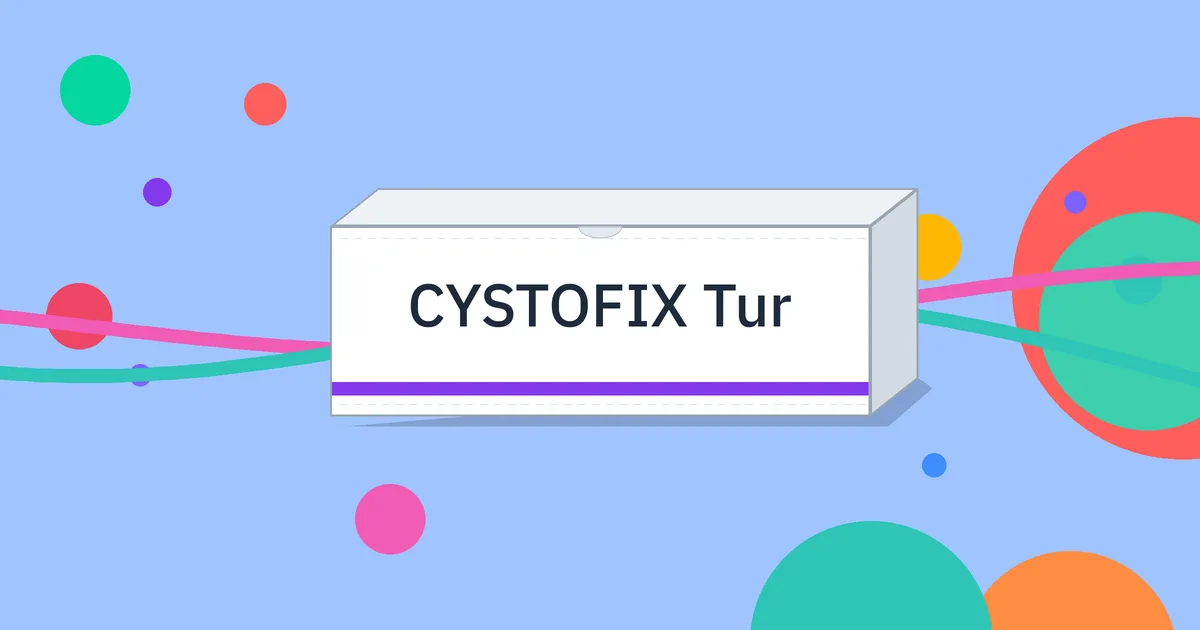 Symbolbild: Packung mit der Aufschrift CYSTOFIX Tur (PZN 03147755) – Verfügbarkeit und Bezug in Apotheken in Frankfurt am Main