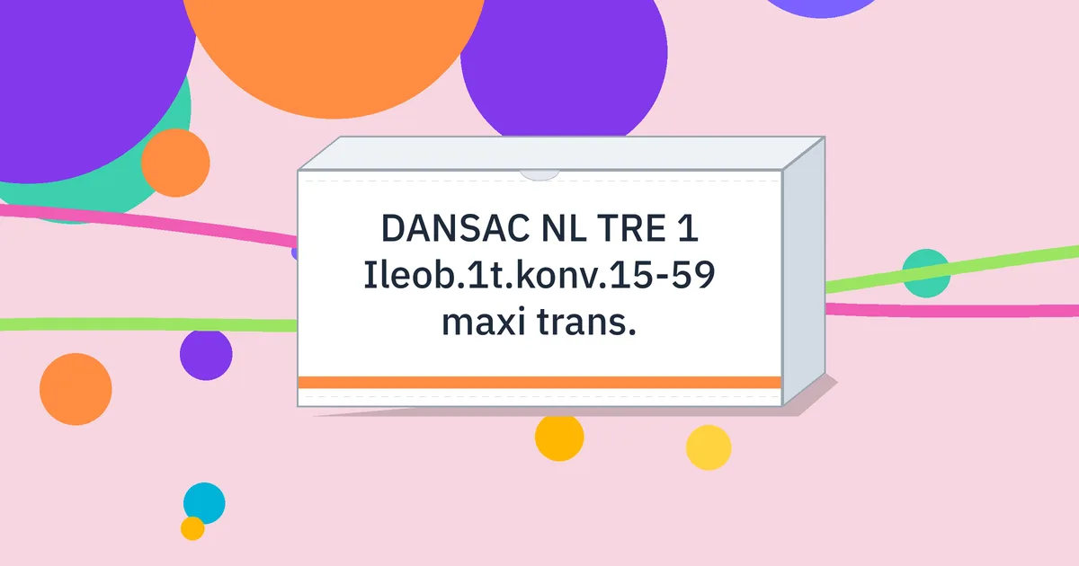 Symbolbild: Packung mit der Aufschrift DANSAC NL TRE 1 Ileob.1t.konv.15-59 maxi trans. (PZN 16197128) – Verfügbarkeit und Bezug in Apotheken in Frankfurt am Main