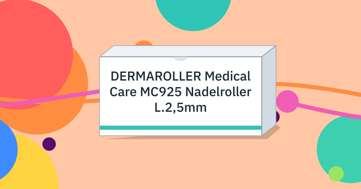 Symbolbild: Packung mit der Aufschrift DERMAROLLER Medical Care MC925 Nadelroller L.2,5mm (PZN 19399559) – Verfügbarkeit und Bezug in Apotheken in Frankfurt am Main