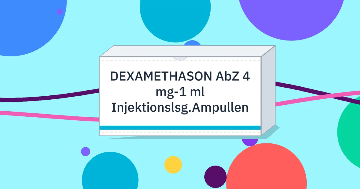 Symbolbild: Packung mit der Aufschrift DEXAMETHASON AbZ 4 mg-1 ml Injektionslsg.Ampullen (PZN 05961023) – Verfügbarkeit und Bezug in Apotheken in Frankfurt am Main