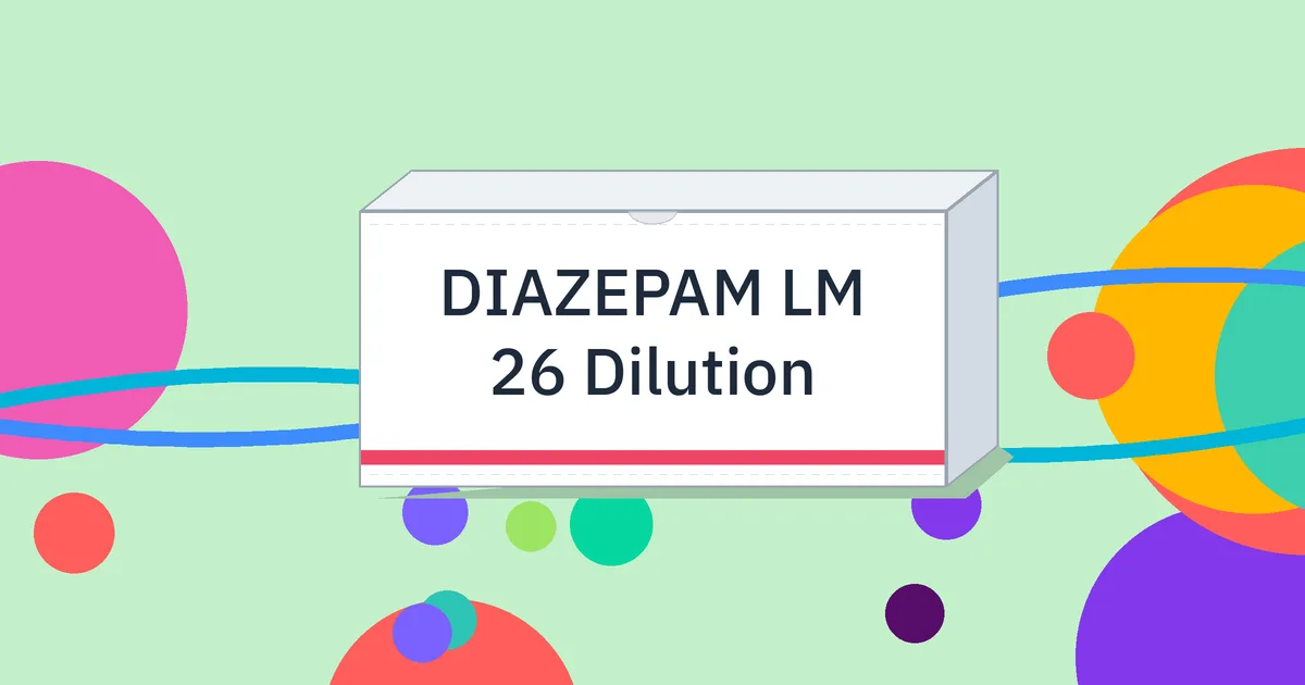Symbolbild: Packung mit der Aufschrift DIAZEPAM LM 26 Dilution (PZN 12841006) – Verfügbarkeit und Bezug in Apotheken in Frankfurt am Main