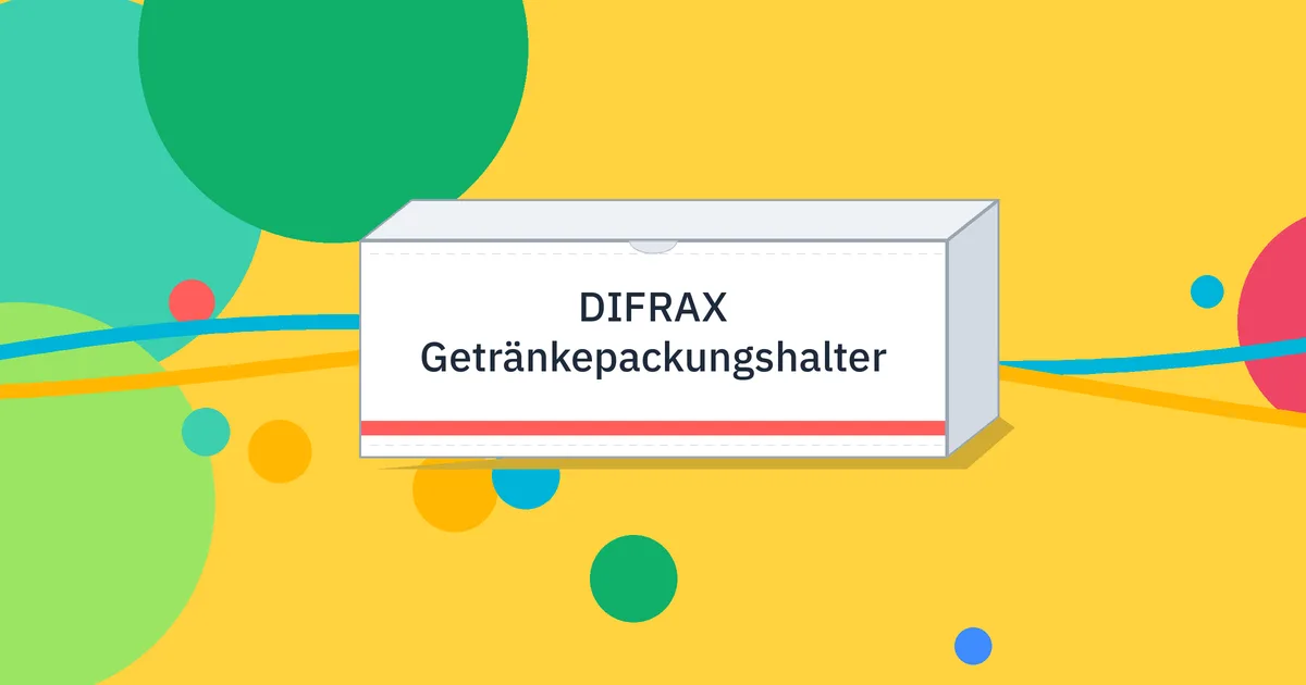 Symbolbild: Packung mit der Aufschrift DIFRAX Getränkepackungshalter (PZN 12518558) – Verfügbarkeit und Bezug in Apotheken in Frankfurt am Main