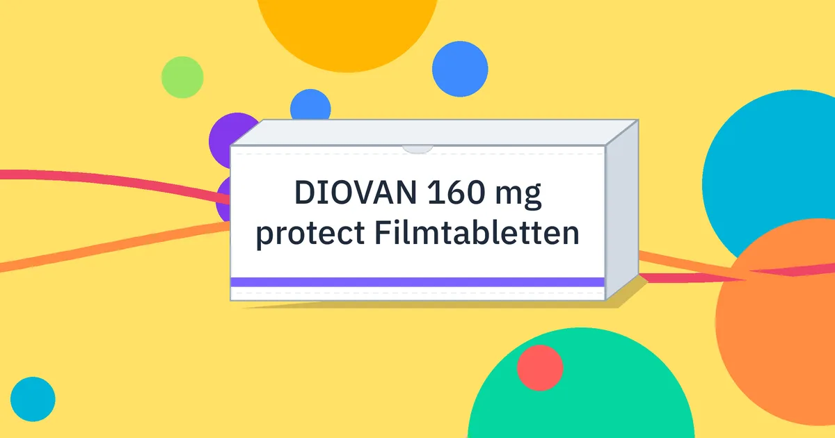 Symbolbild: Packung mit der Aufschrift DIOVAN 160 mg protect Filmtabletten (PZN 04948463) – Verfügbarkeit und Bezug in Apotheken in Frankfurt am Main